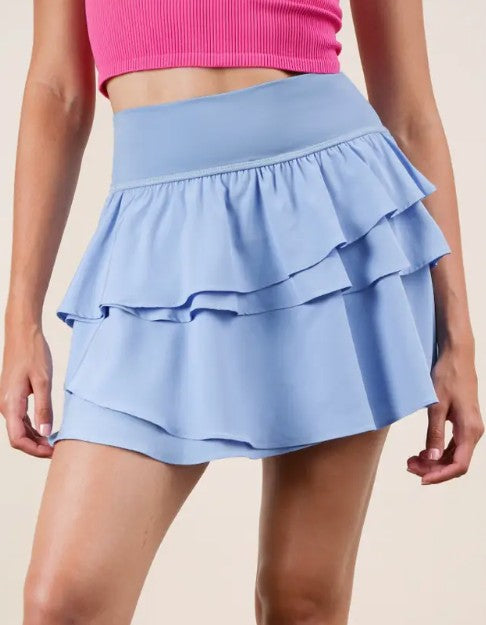 Sky Riffled Tiered Layers Activewear Skort – Simply Simpson Boutique